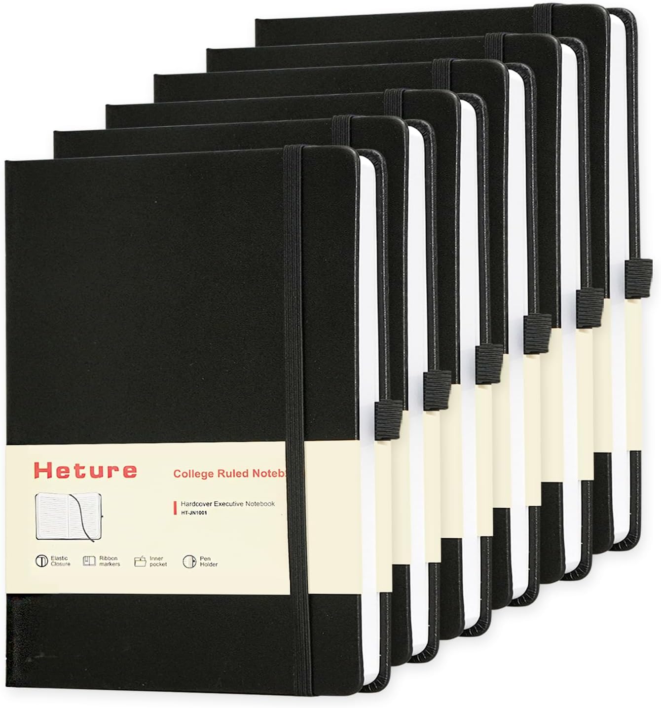 Amazon.com : Heture Hardcover Notebooks, 6 Packs A5 Lined Journals ...