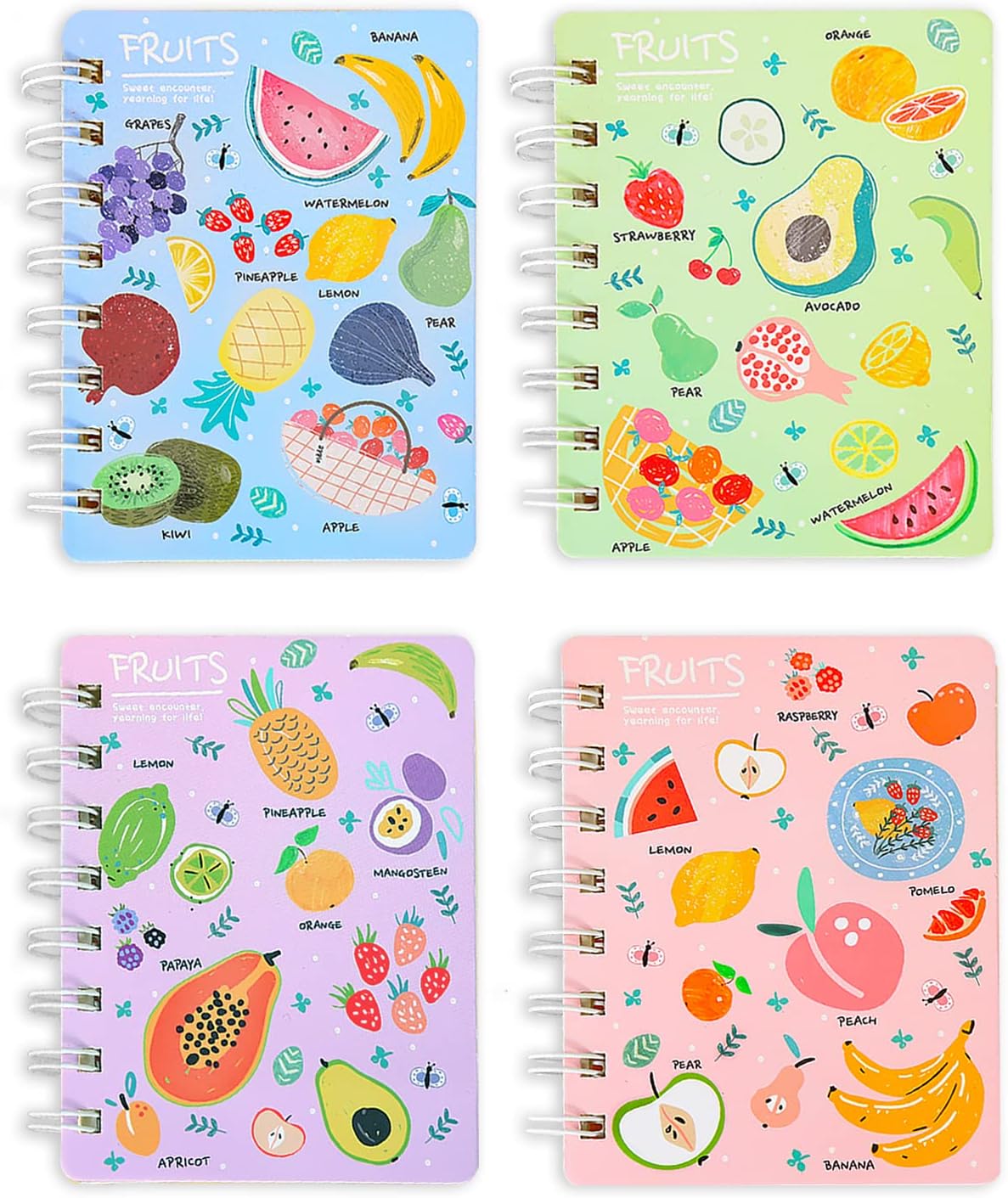 Amazon.com : Rhuyoshn Small Pocket Notebooks for Kids - 4 Pack Fruit ...