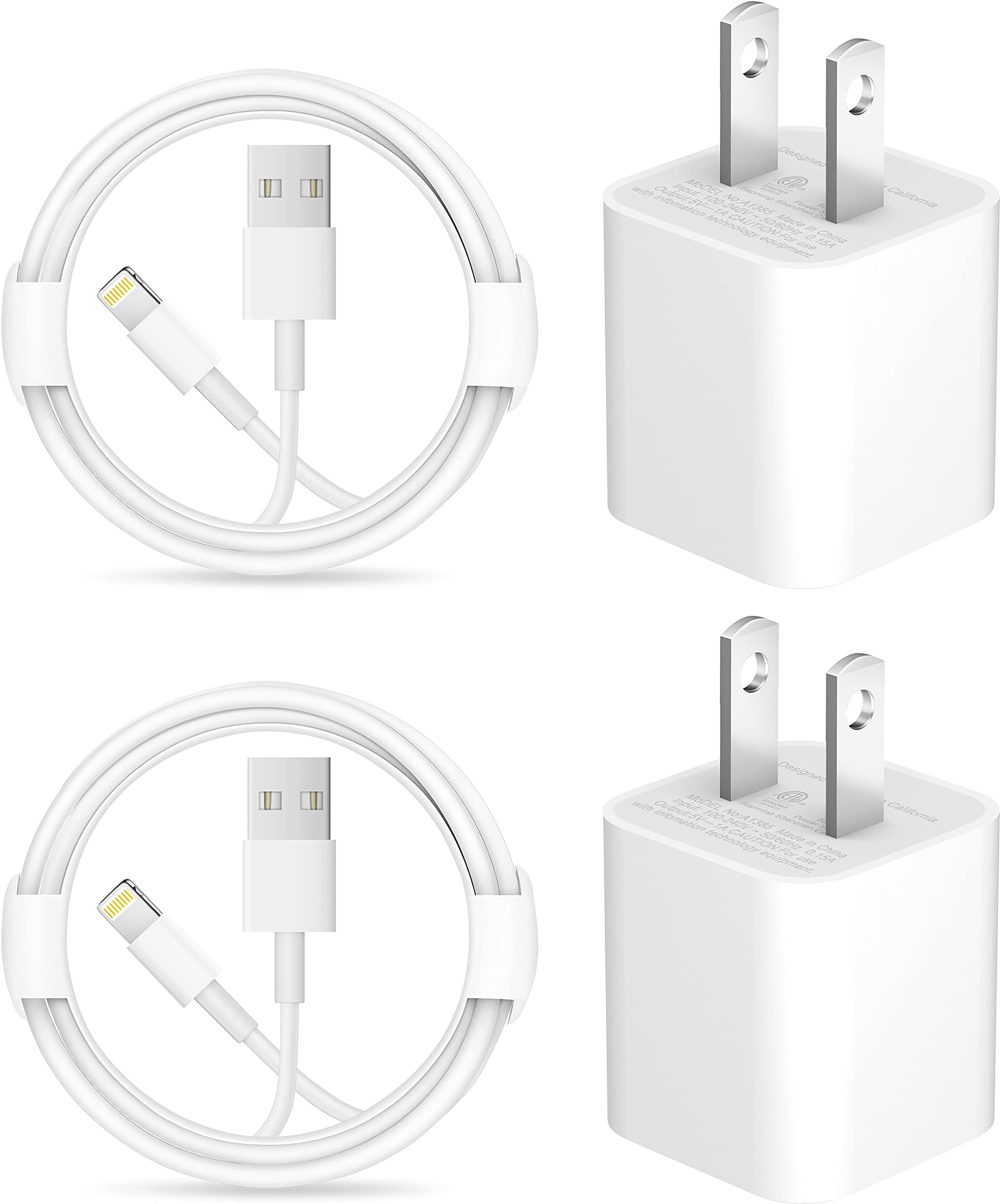 iPhone Charger [Apple MFi Certified] USB Charger Block with 6ft USB to ...