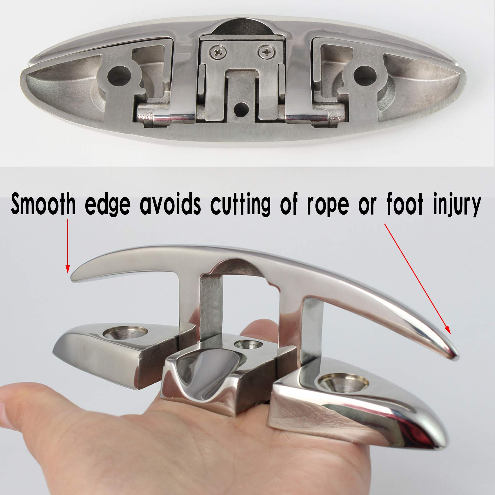 Snapklik.com : VEITHI 316 Stainless Steel Boat Folding Cleat 5 Inch ...