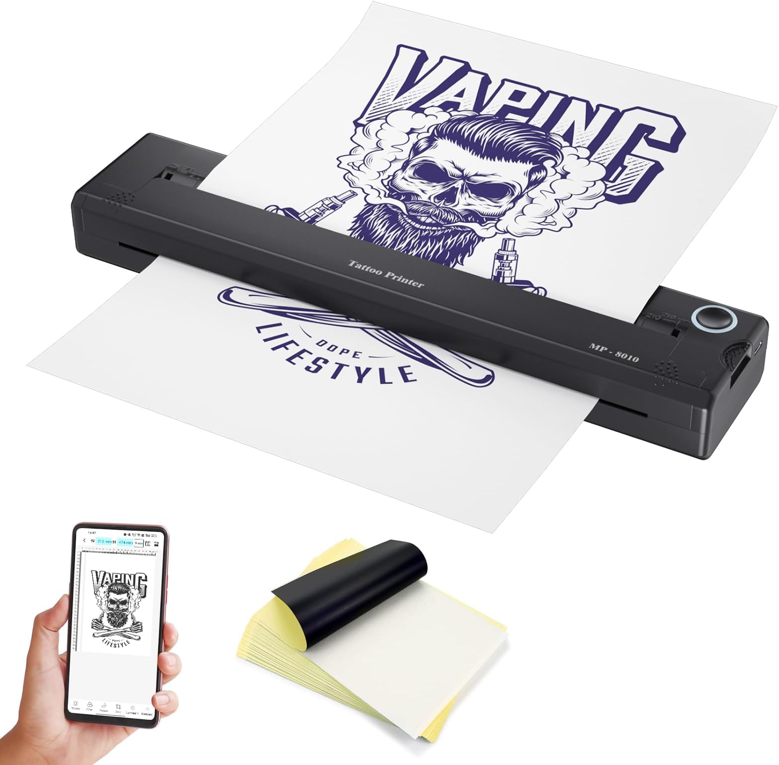 Amazon.com: YTATTOO Cordless Tattoo Stencil Printer - Rechargeable ...