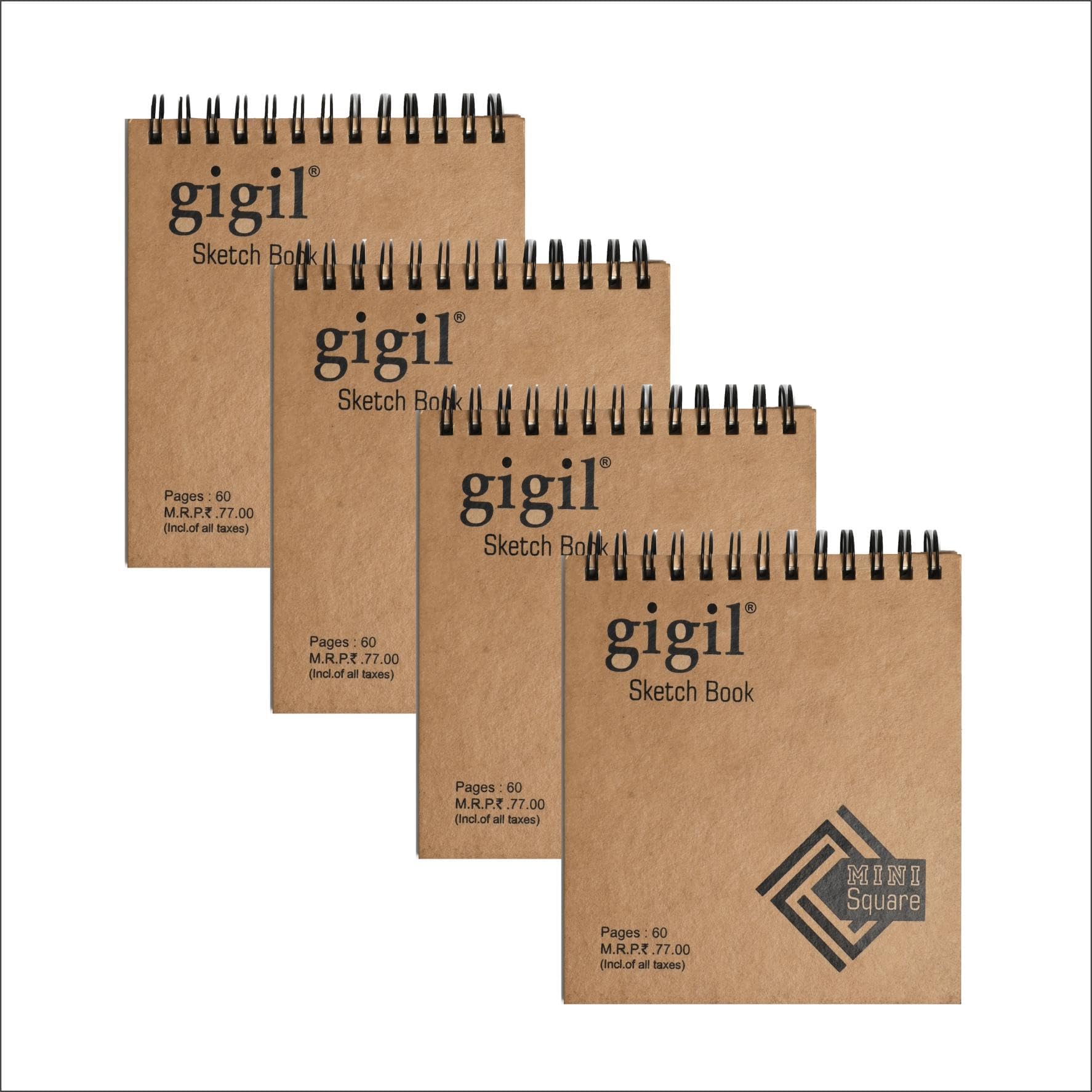 Ayush Paper 4x4 cm, 180 GSM Mini Sketchbook, Pack of 3| 30 Pages| Black ...