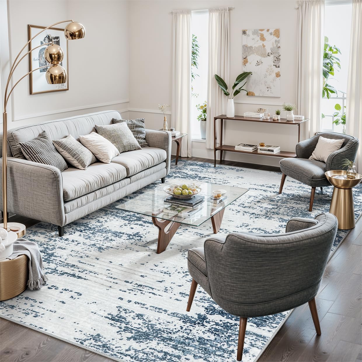 Amazon.com: Morebes Modern 8x10 Rugs for Living Room, Large Washable ...