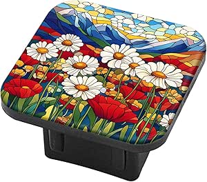 Amazon.com: Hitch Cover Fits for 2-Inch Hitch,Stained - Glass Style ...