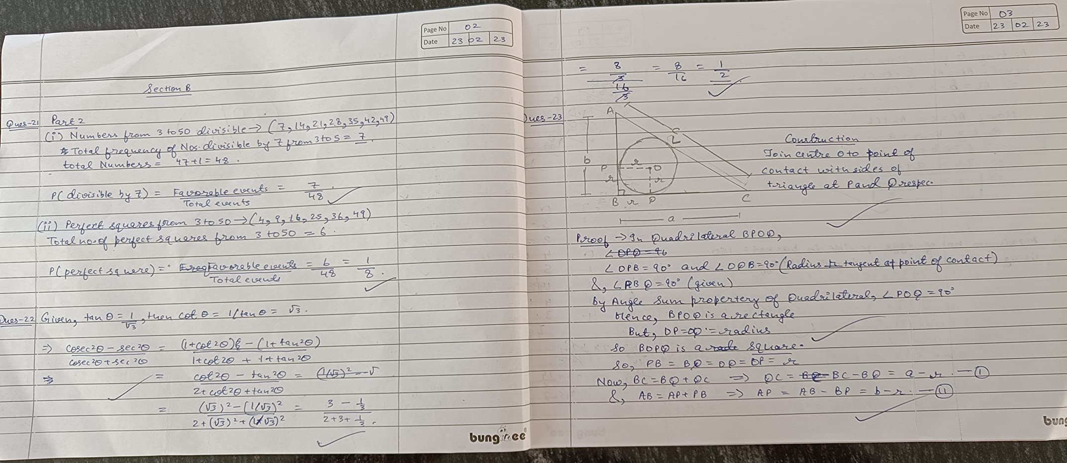 Answer Sheets for Exam practice CBSE ICSE DU by BUNGBEE - 200 Ruled ...