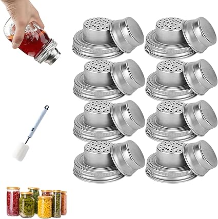 Amazon.com: Universal Mason Jar Shaker Lids,316 Stainless Steel Shaker ...