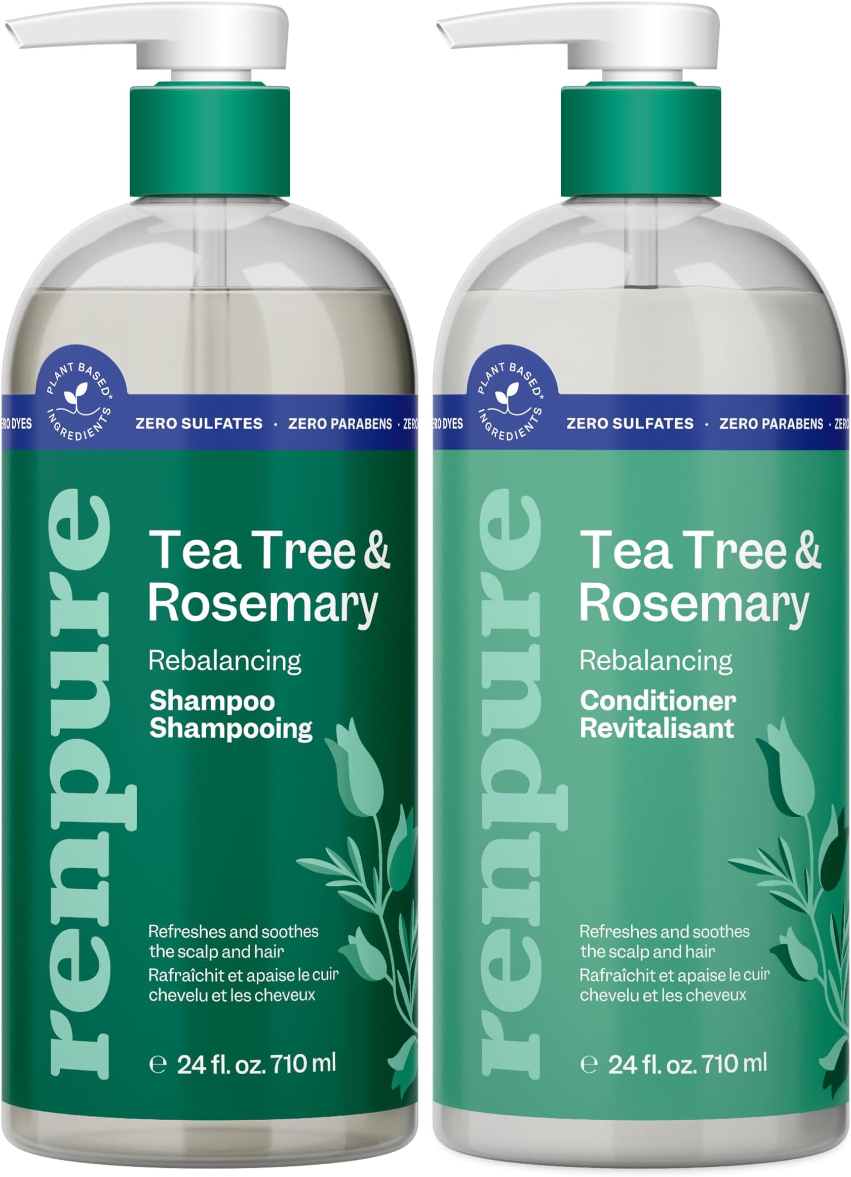 Amazon.com : Renpure Tea Tree & Rosemary Shampoo & Conditioner Set ...