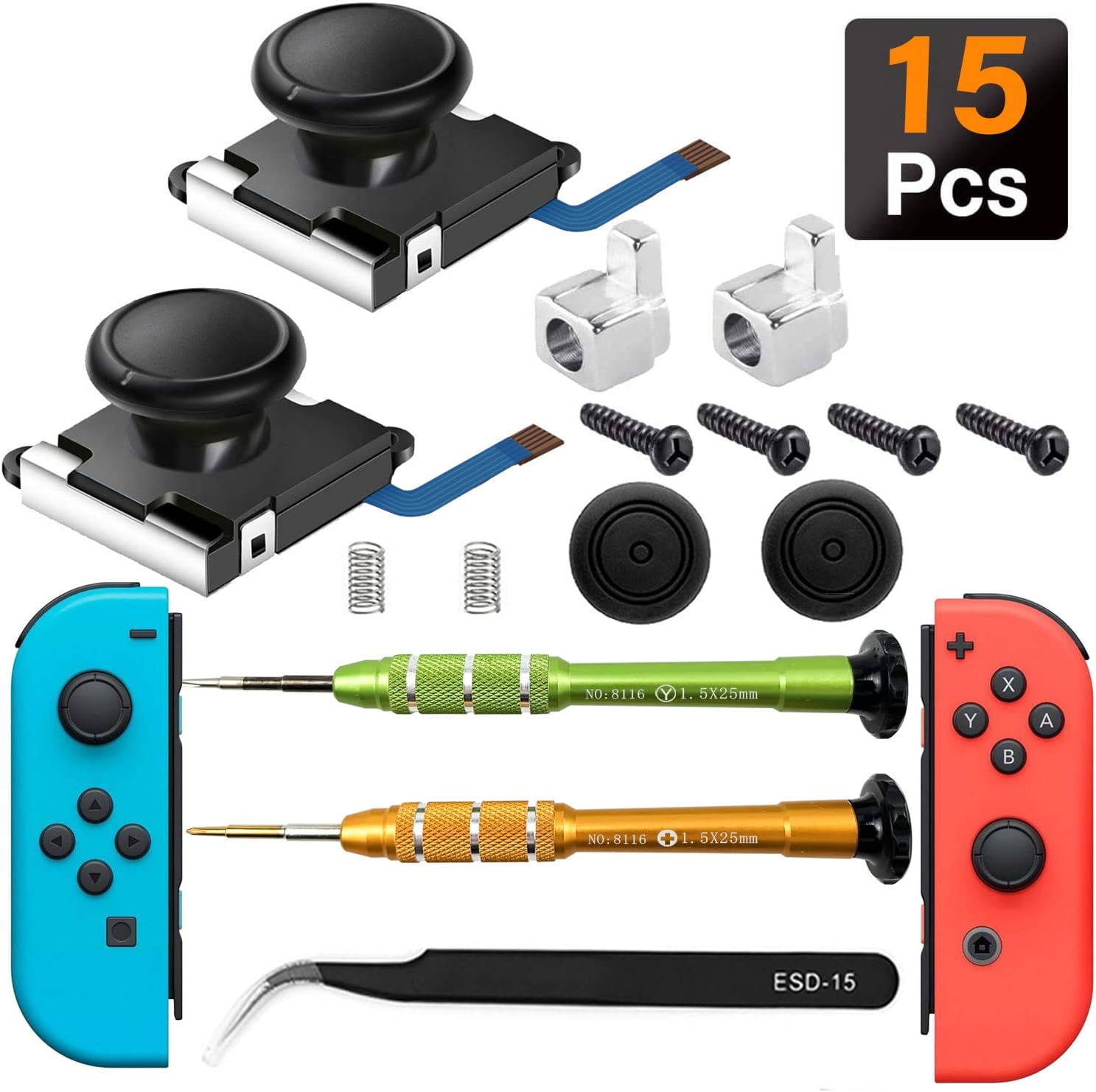 Amazon.com: Joycon Joystick Replacement 2 Pack for Fix Drift Nintendo ...