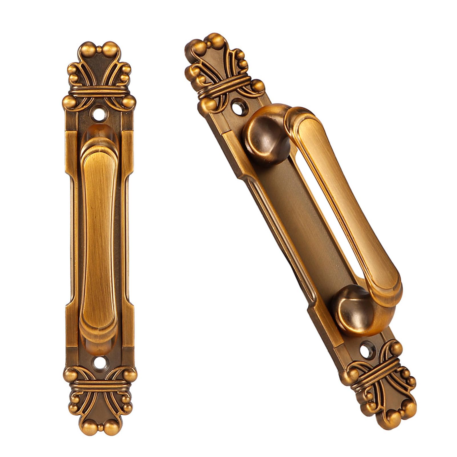 Antique Brass Sliding Door Handles, 2PCS/Set European Style Vintage ...