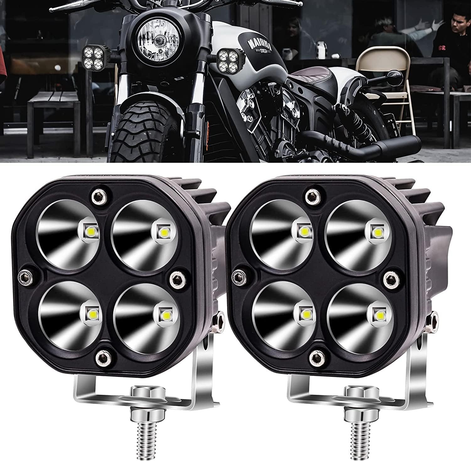 NWpangu LED Pods 40W Driving Fog Lights, 3Inch Cube LED Spot Lights 12V ...