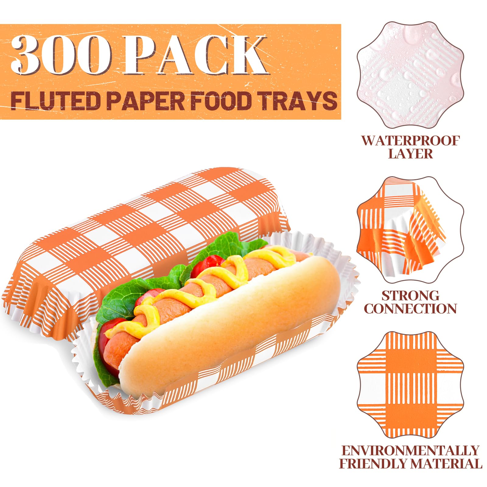 Snapklik.com : Ocmoiy 300 Pcs Paper Hot Dog Trays 6 Inch Paper Food ...