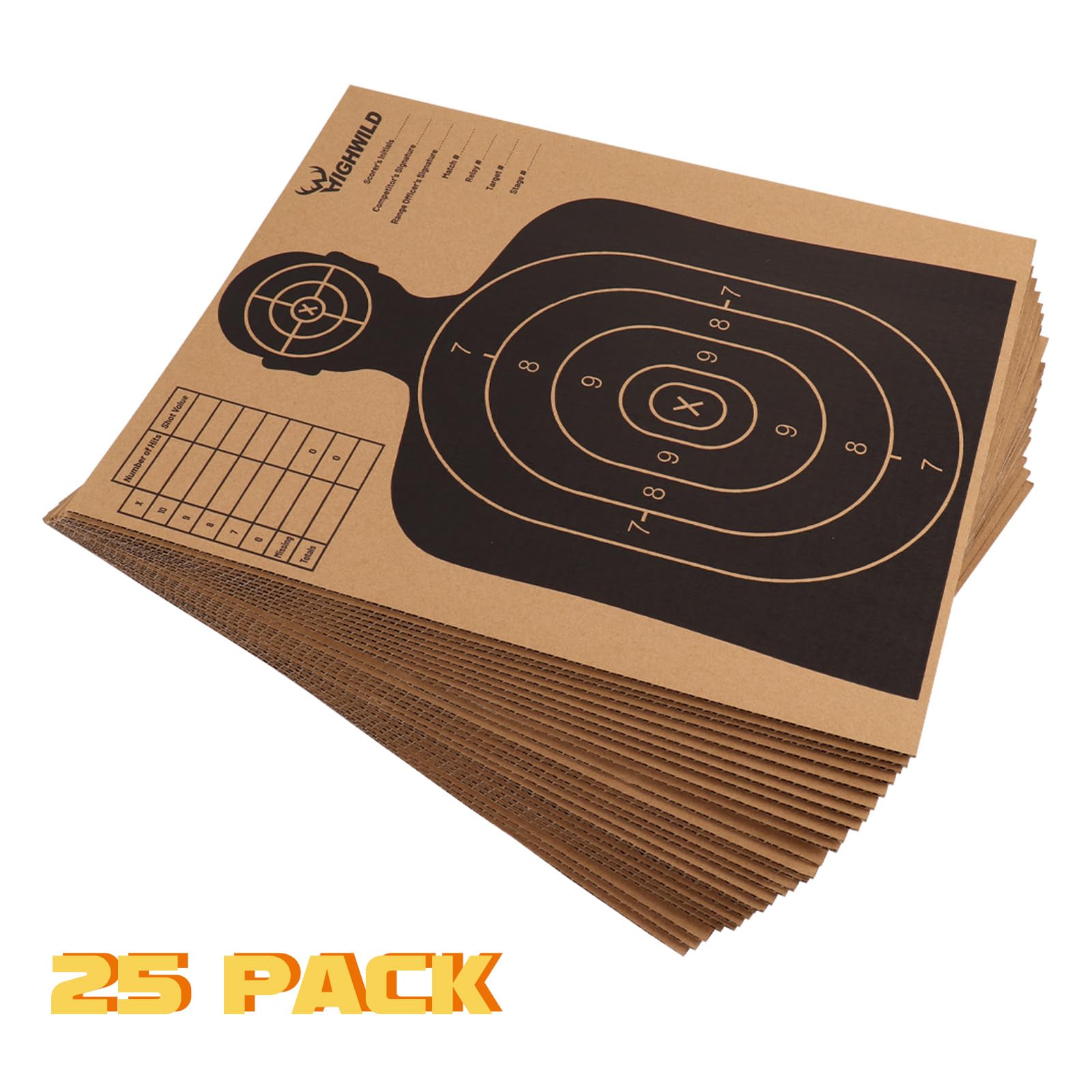 Snapklik.com : Highwild 13" X 16" Cardboard Targets For Shooting