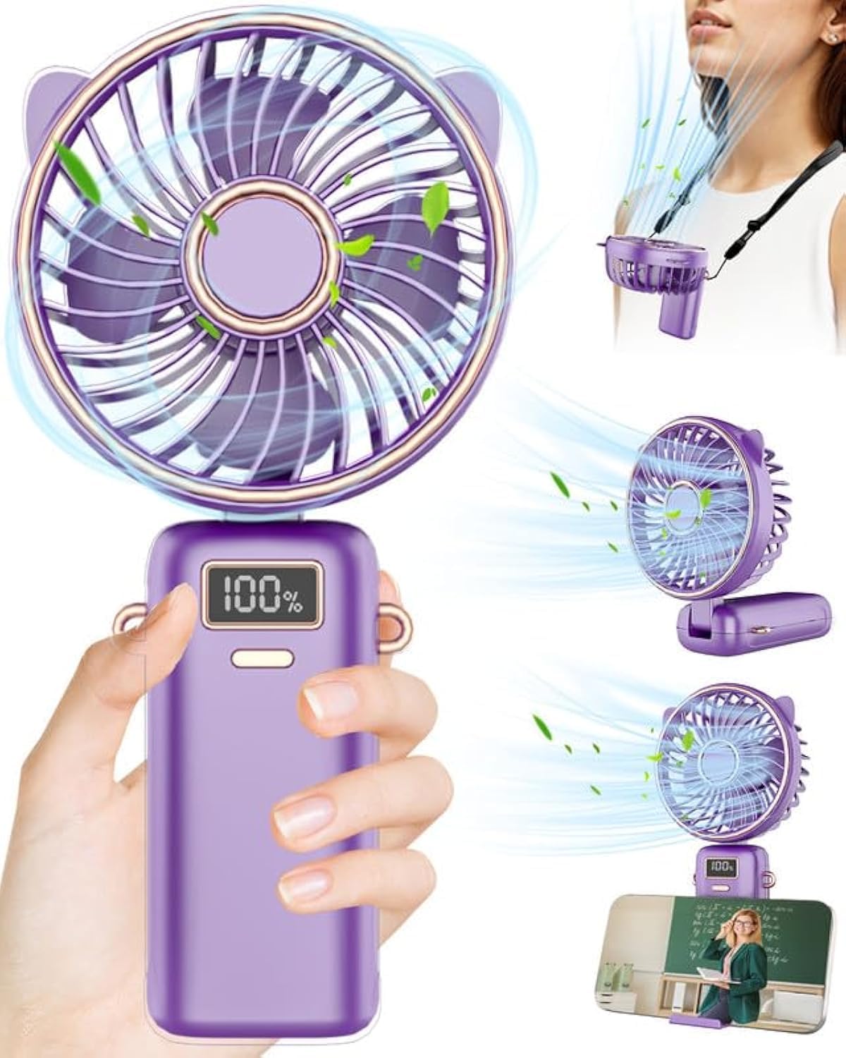 Amazon.com: Hand Held Fan,Mini Portable Fans Rechargeable,USB Small ...