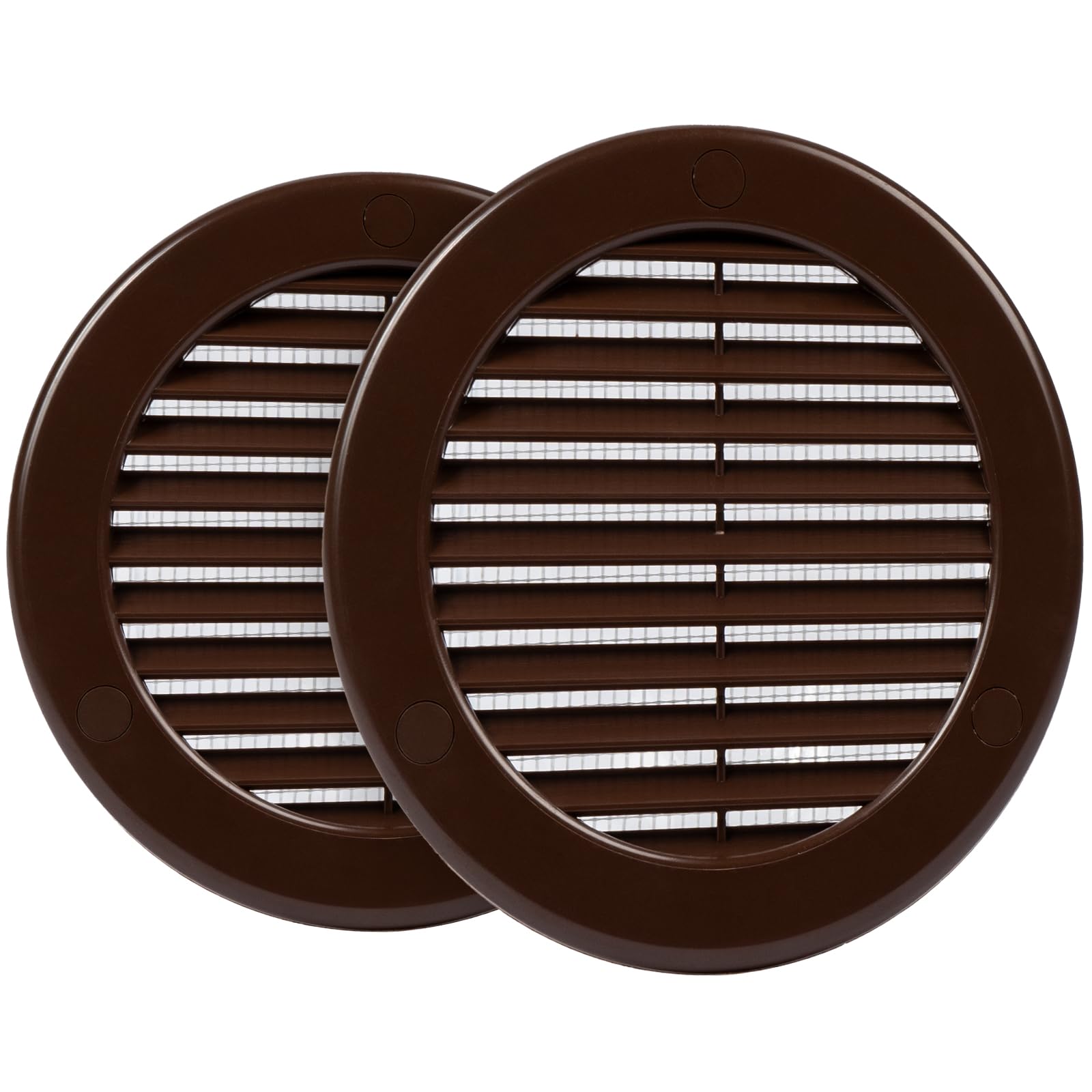 HVAC OV 2pack 4" Inch (Grille Dimensions) Brown Plastic Round Vent ...