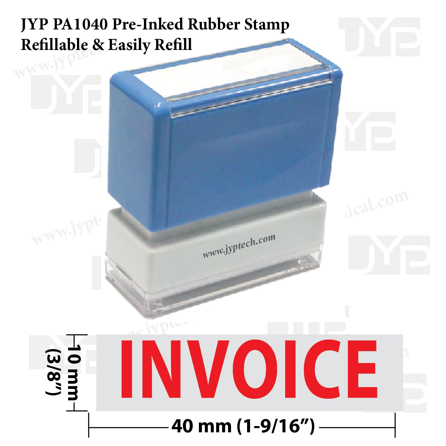 Amazon.com : New JYP PA1040 Pre-Inked Rubber Stamp w. Invoice : Office ...