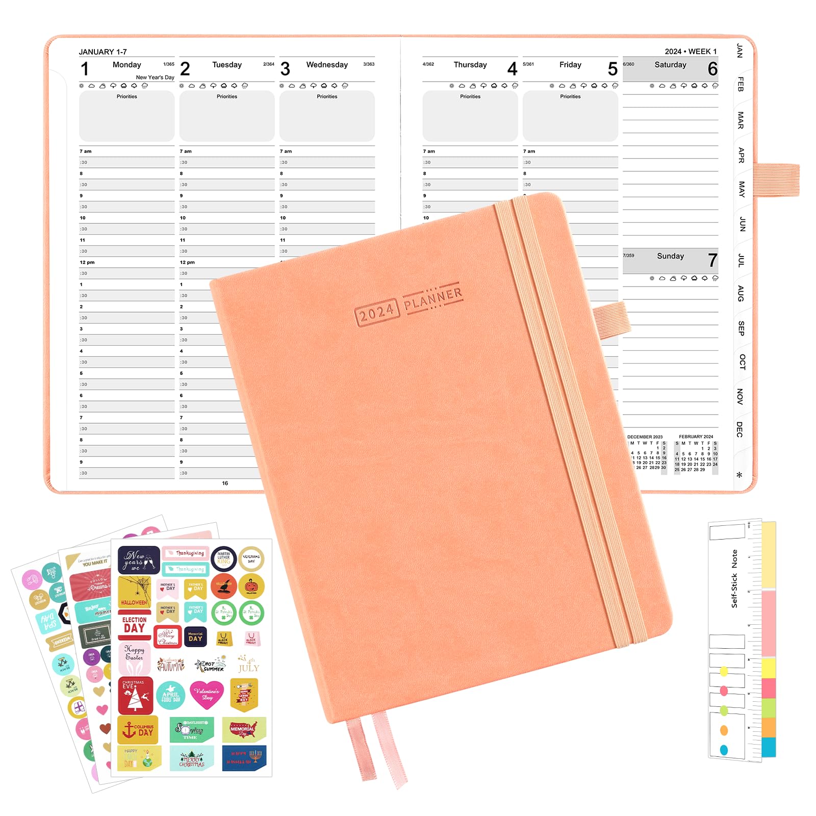 Snapklik.com : 2024 Calendar 12 Month Planner 6 X 8 Daily Monthly ...