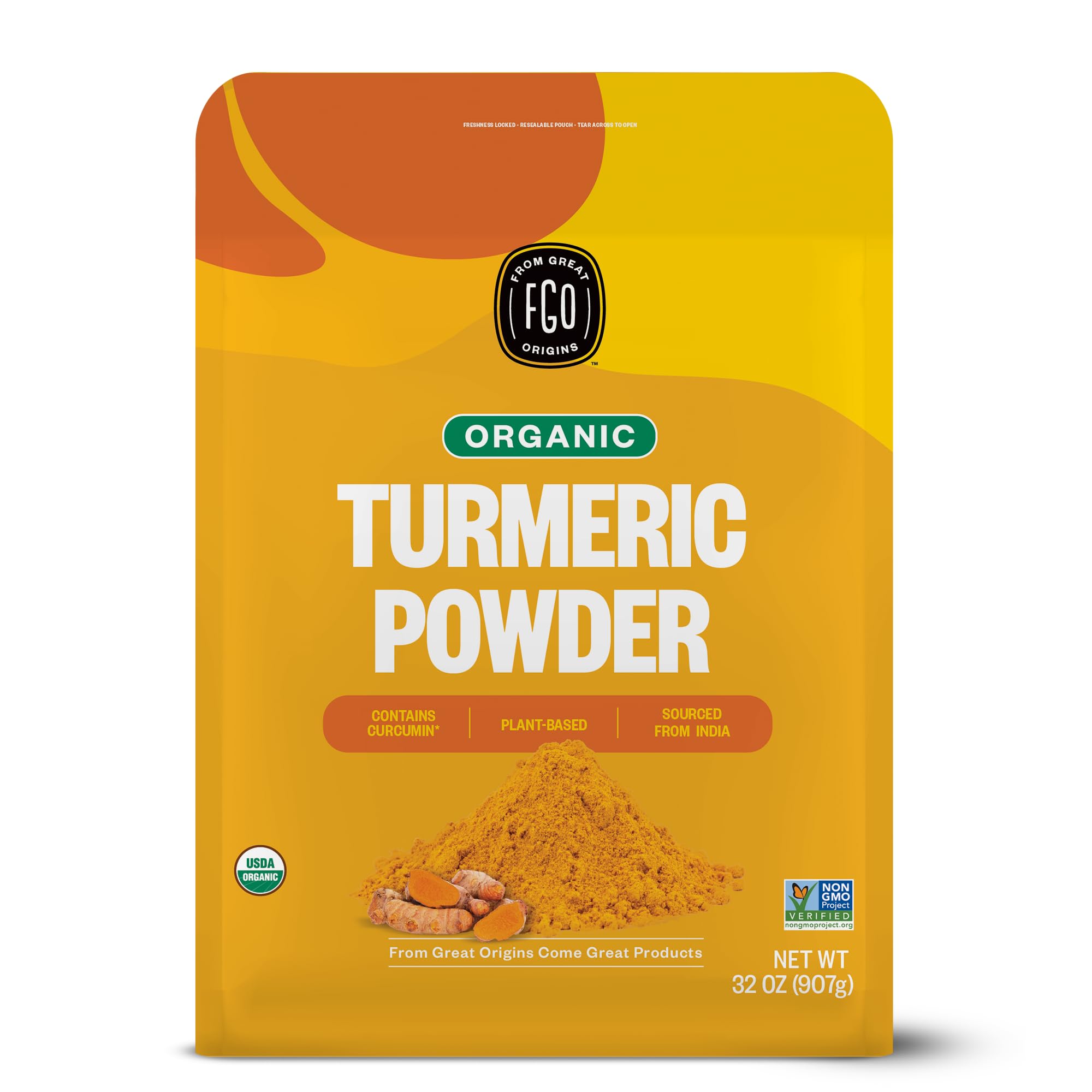 Snapklik.com : FGO Organic Turmeric Powder w/Curcumin, 2 Pound / 32oz ...
