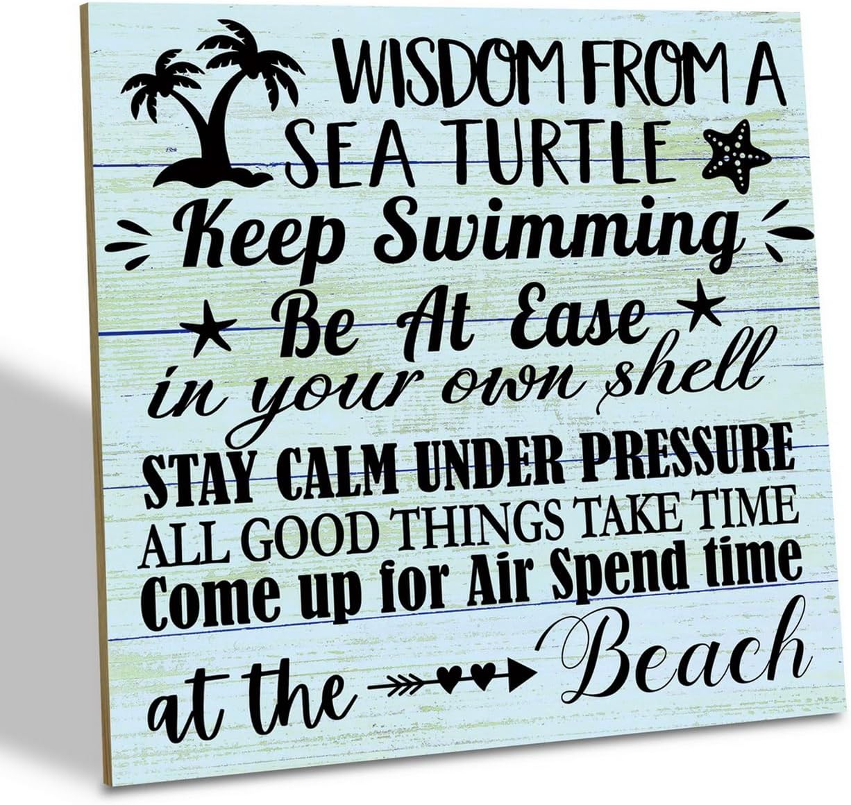 Amazon.com: Beach Sea Turtle Wood Sign, Wisdom from a Sea Turtle ...
