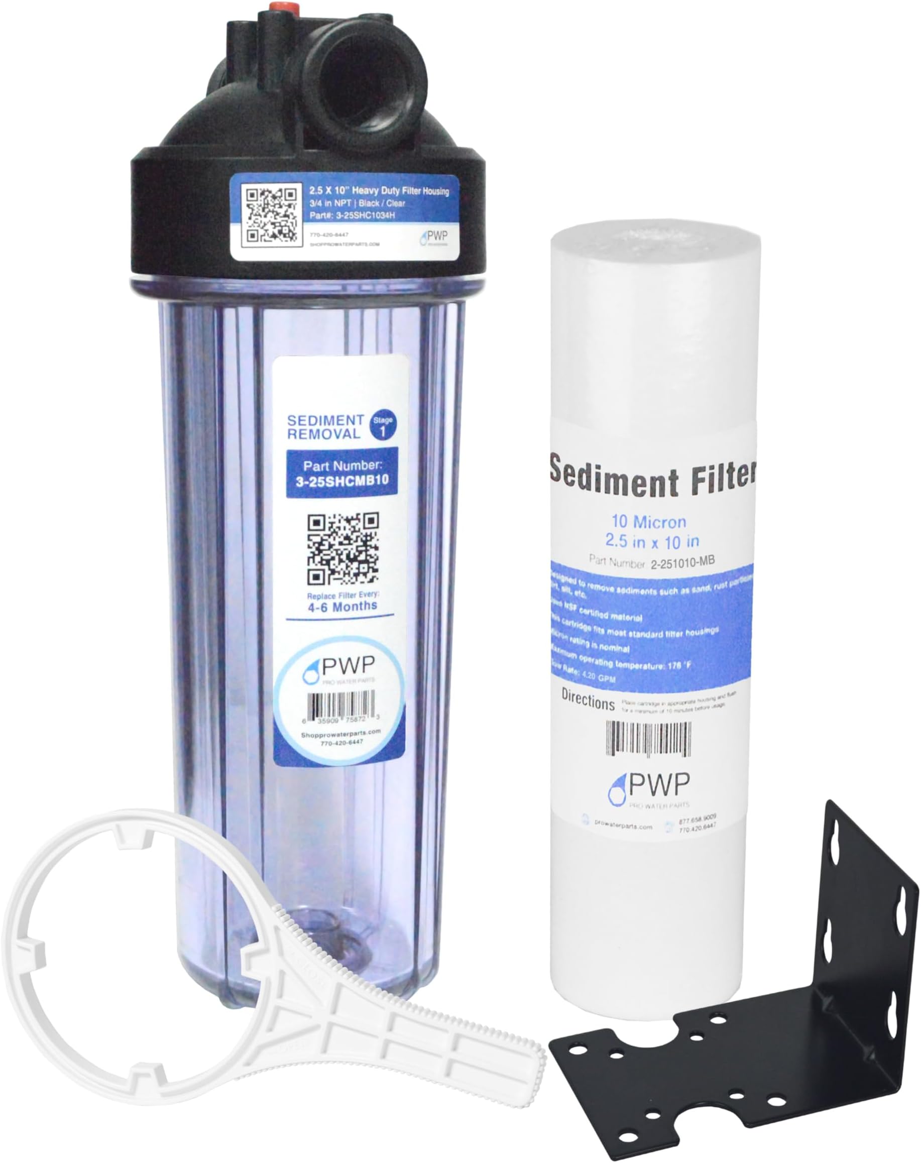 Amazon.com: Sediment Water Filtration System with Clear 2.5X 10 Housing ...