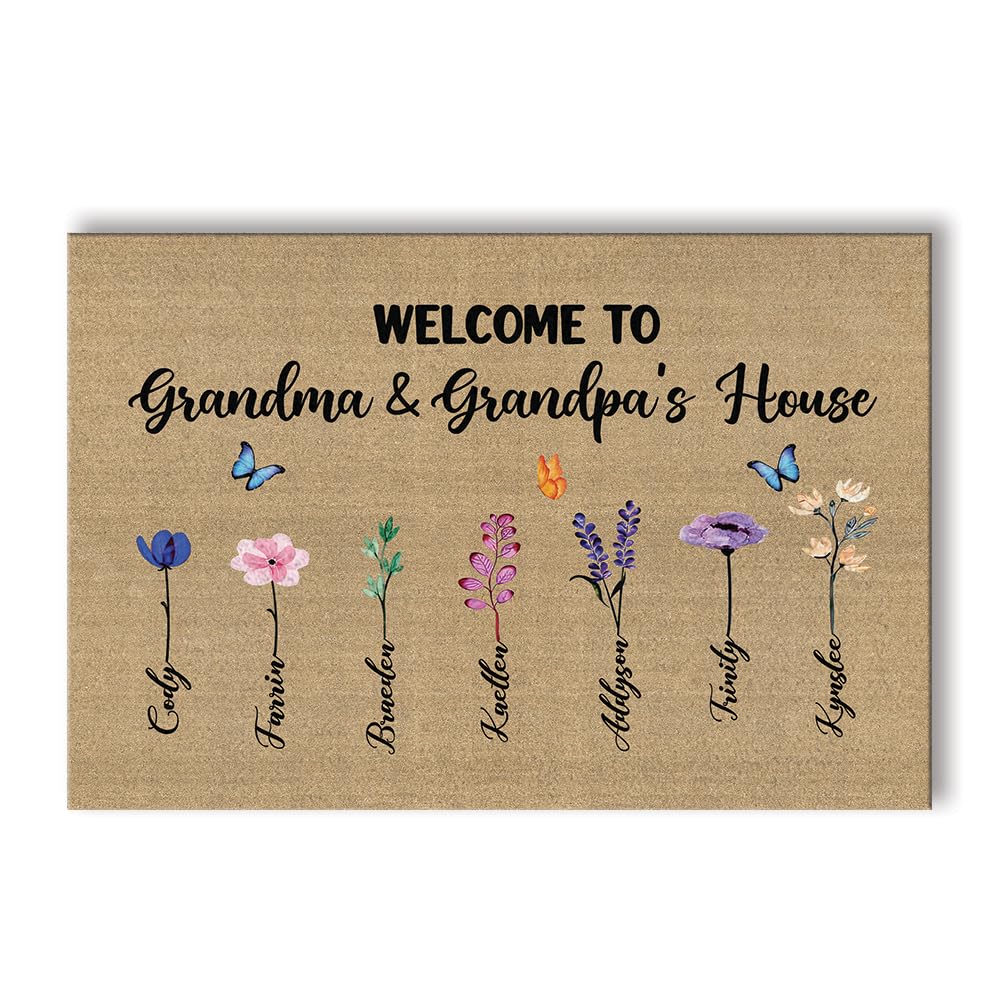 Amazon.com: Pofily Personalized Doormat, Grandma and Grandpas House ...