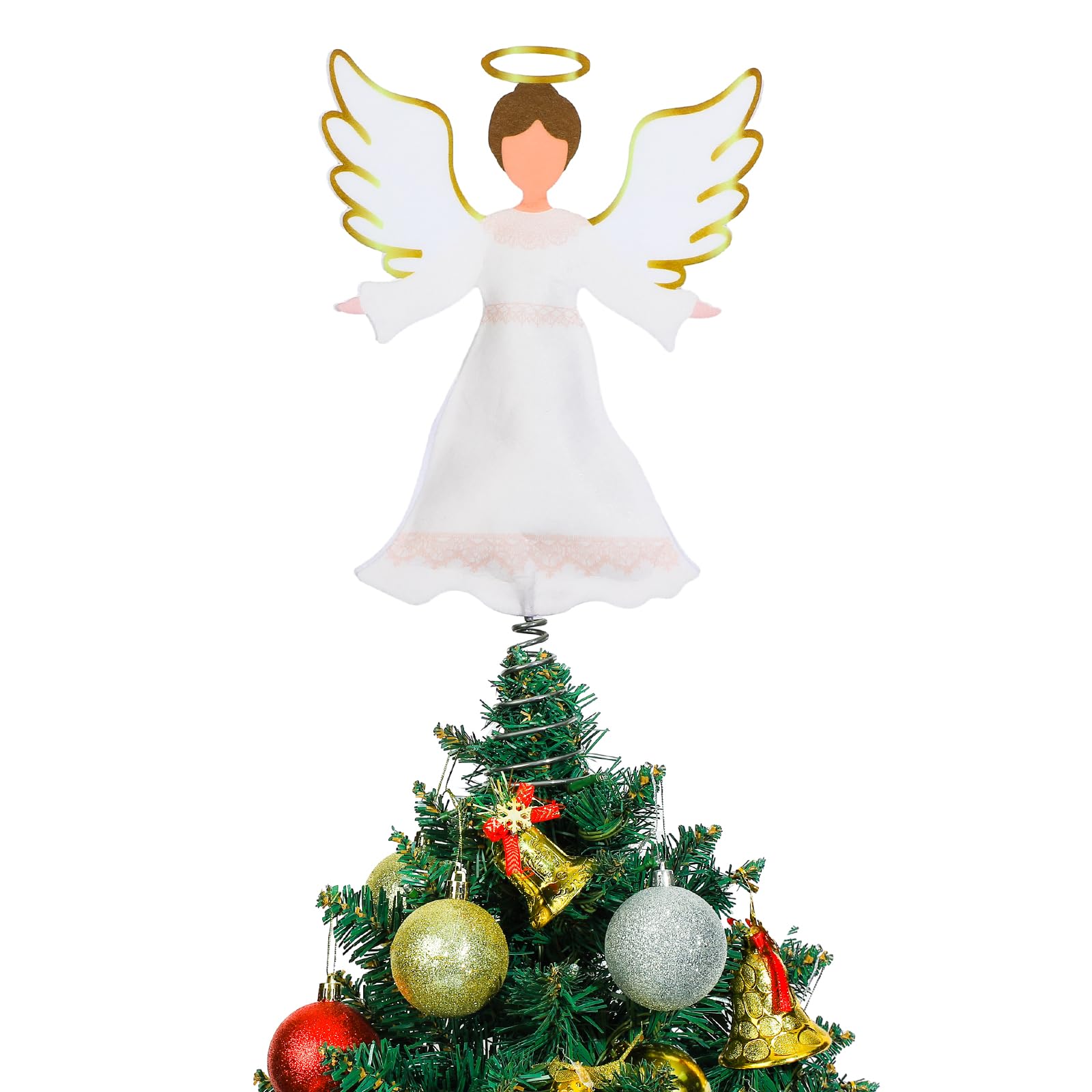 Amazon.com: Poen Christmas Tree Topper Angel Christmas Decoration 11.51 ...