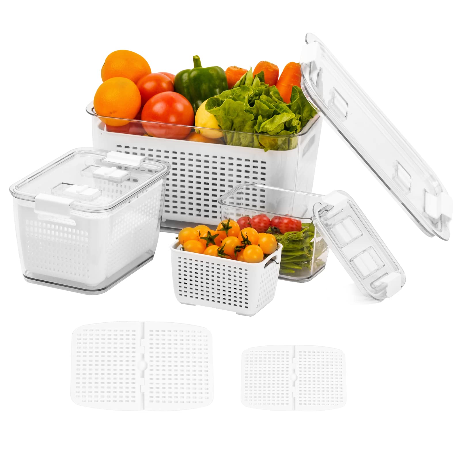 Amazon.com: Yustuf 3-pack Vegetable and Fruit Storage Containers for ...