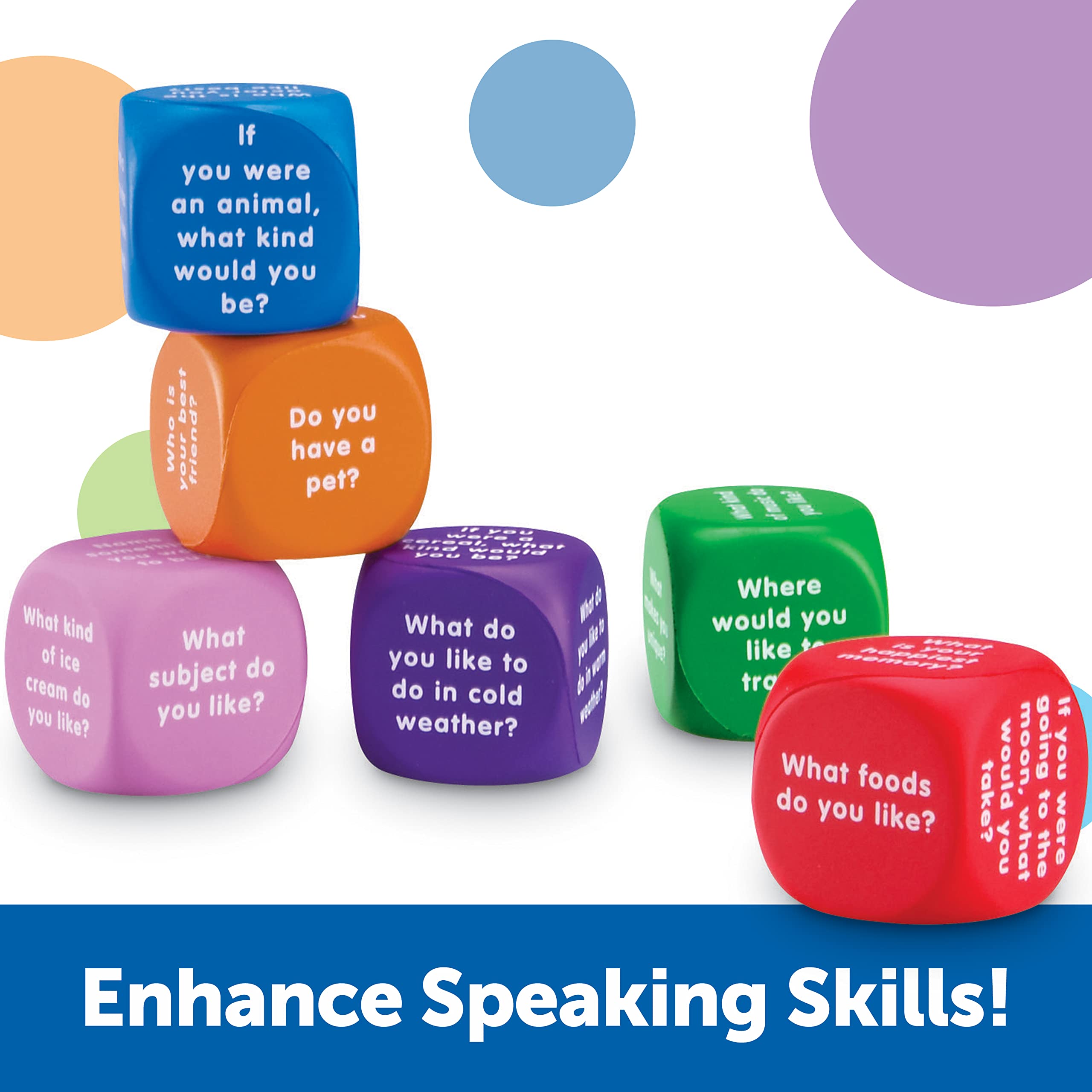 Learning Resources Conversation Cubes - 6 Pieces, Ages 6+ Foam Cubes ...