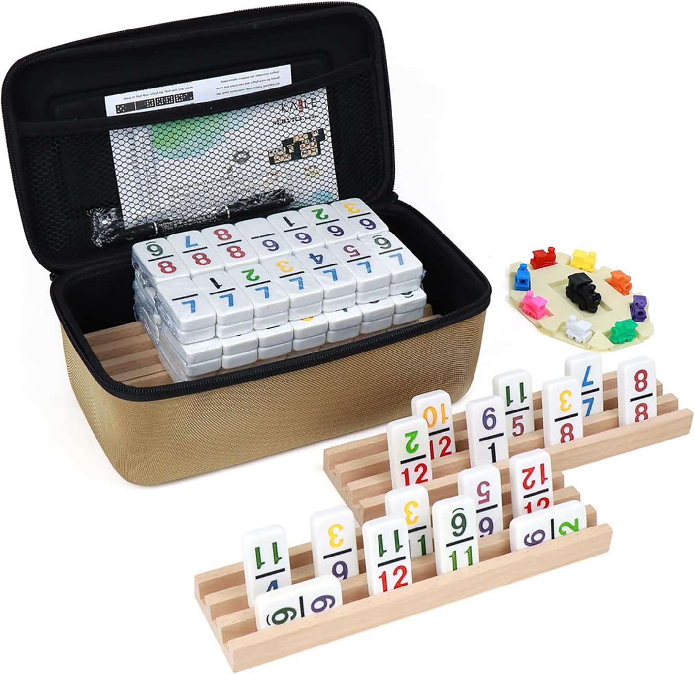 Amazon.com: KAILE Mexican Train Dominoes Set with Numbers, Double 12 ...
