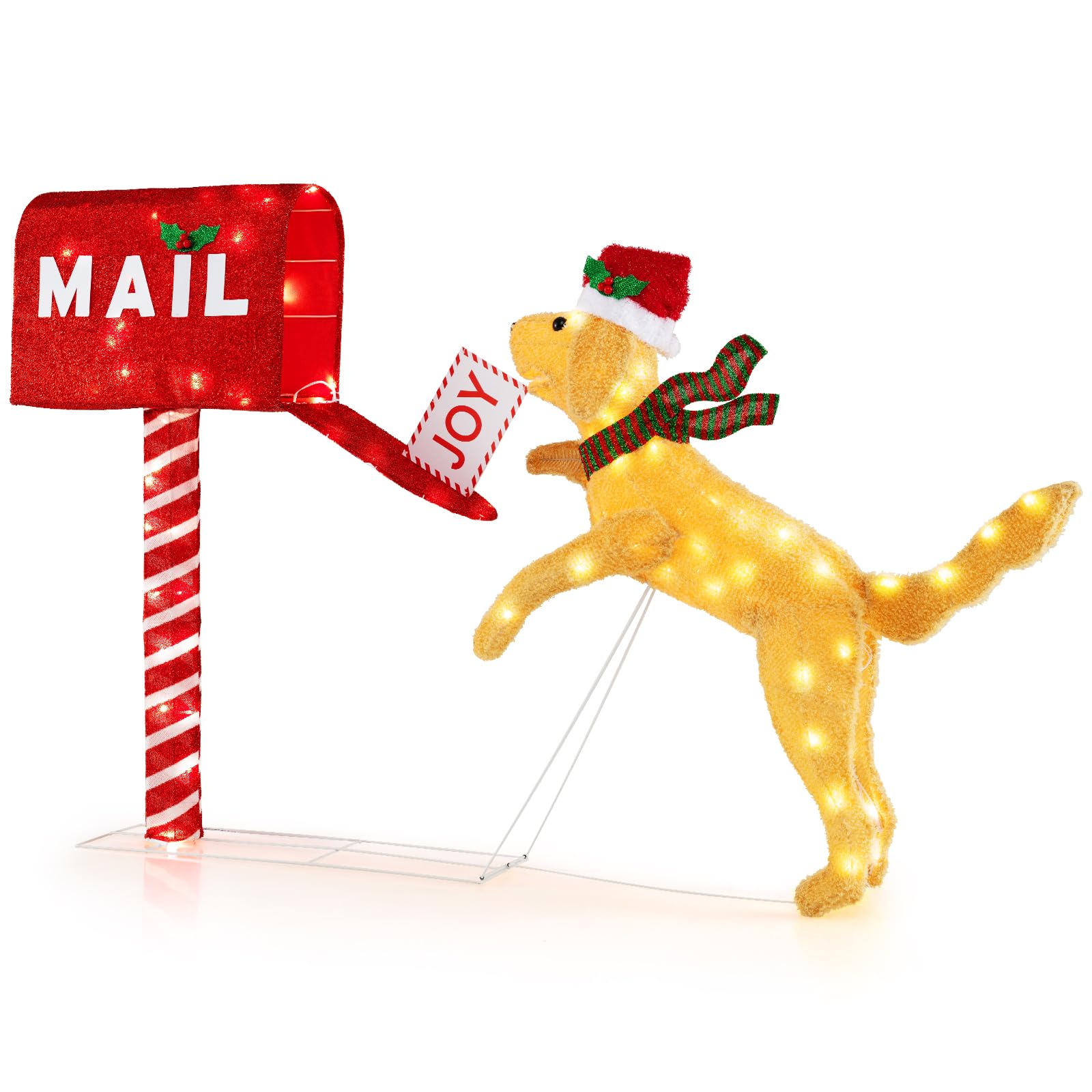 Amazon.com: Tangkula 5.5 FT Christmas Lighted Mailbox & Dog, Xmas ...