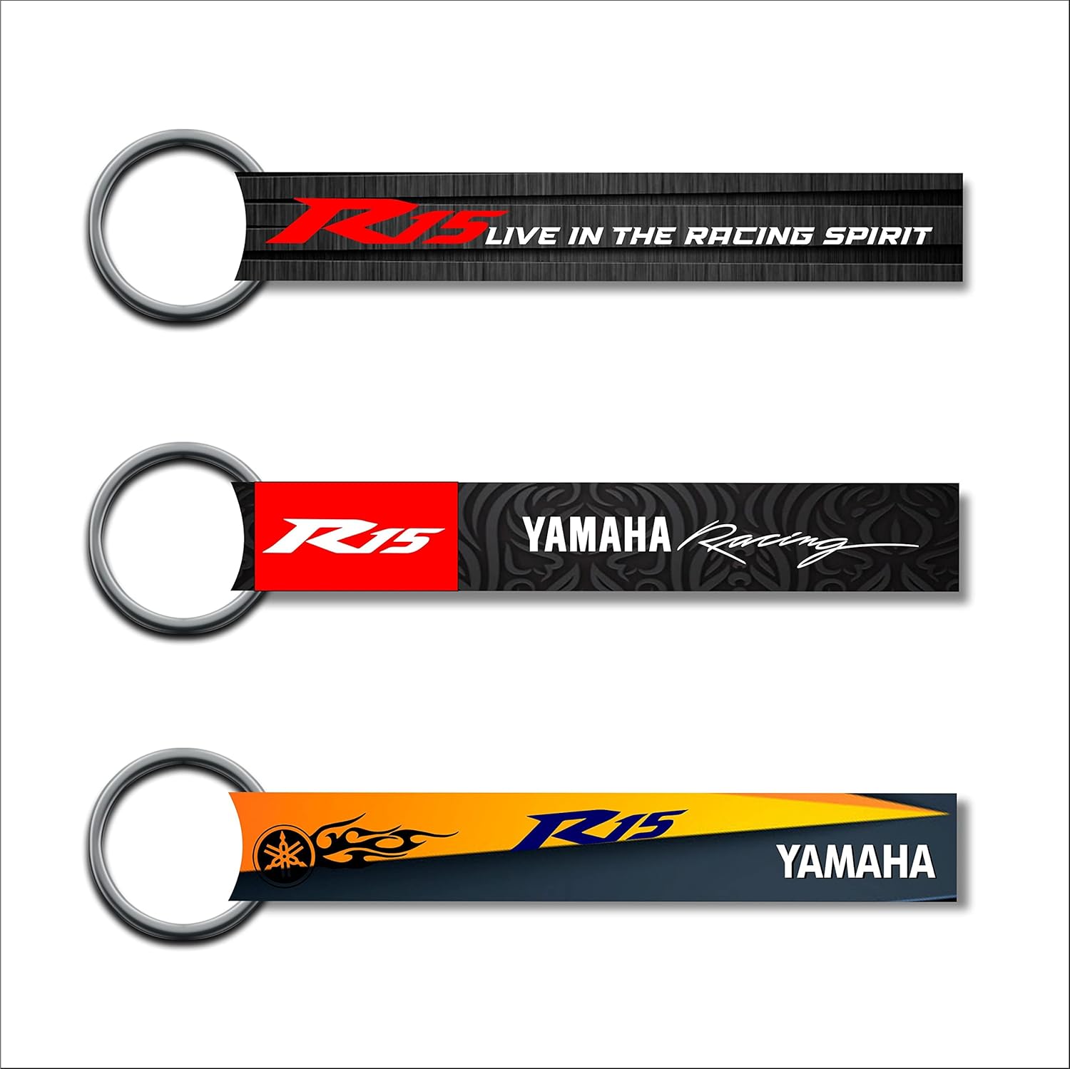 SIGNOOGLE 3 Pcs Yamaha R15 Racing Combo Lanyard keychain Holder ...