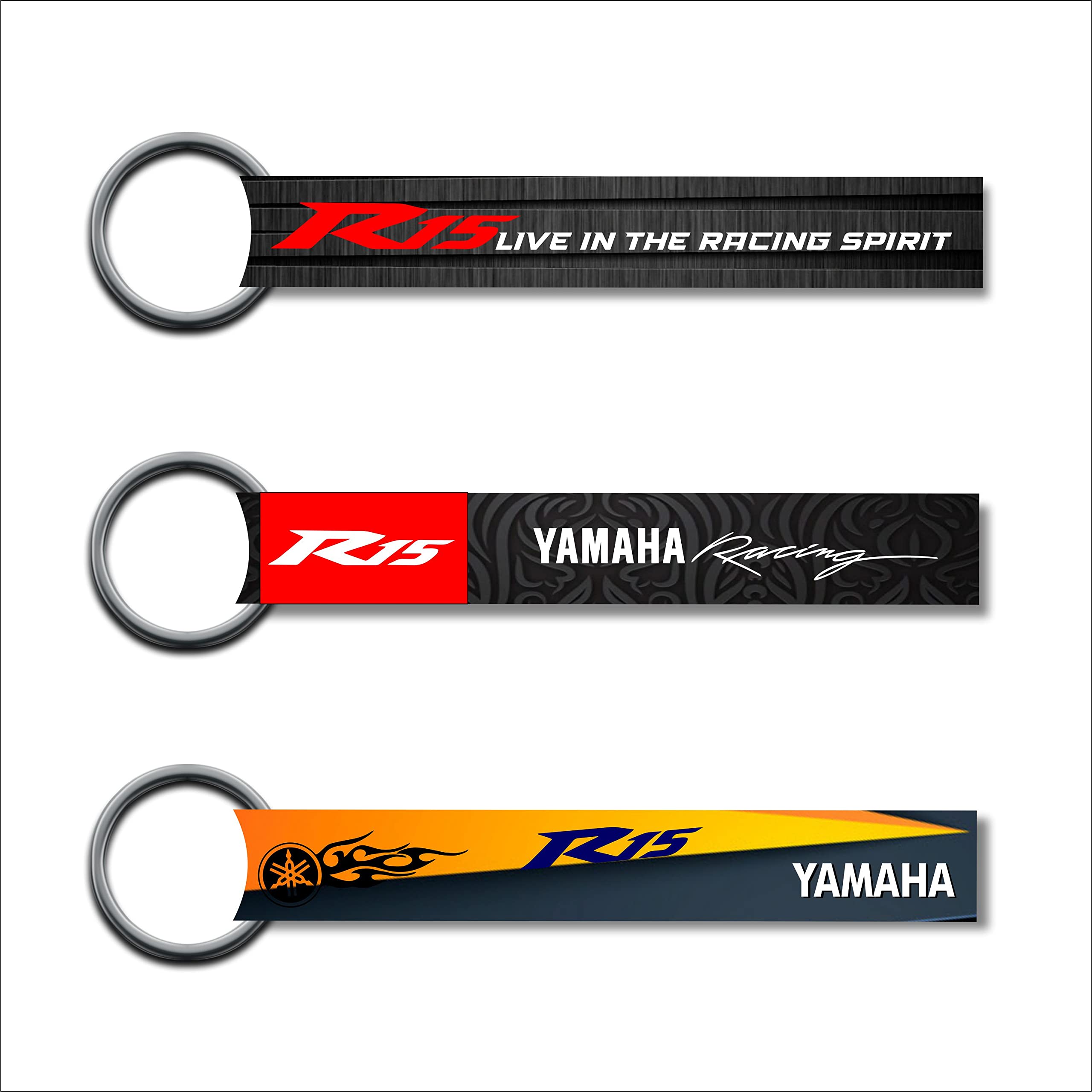 SIGNOOGLE 3 Pcs Yamaha R15 Racing Combo Lanyard keychain Holder ...