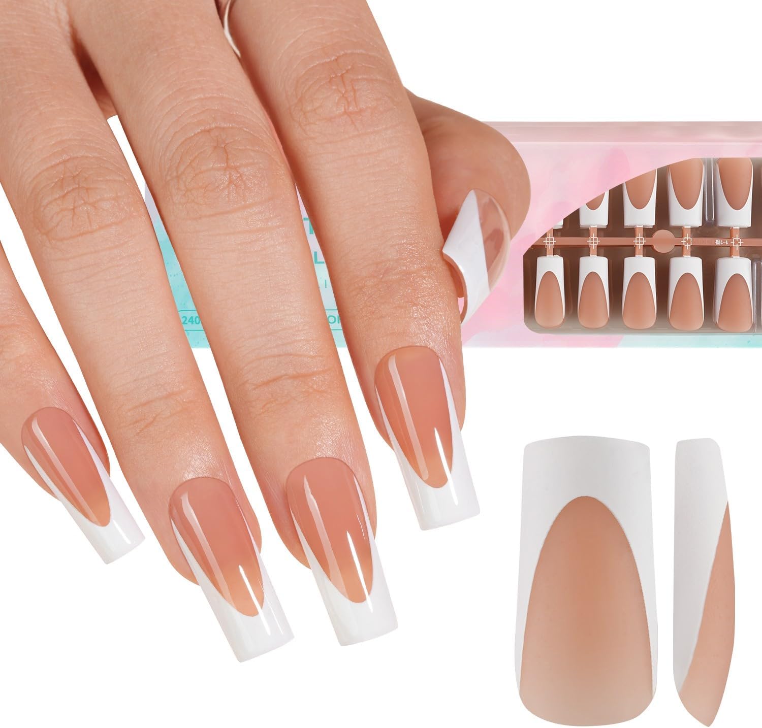 Amazon.com: Misssix Deep French Gel Nail Tips, 150Pcs French Tip Press ...