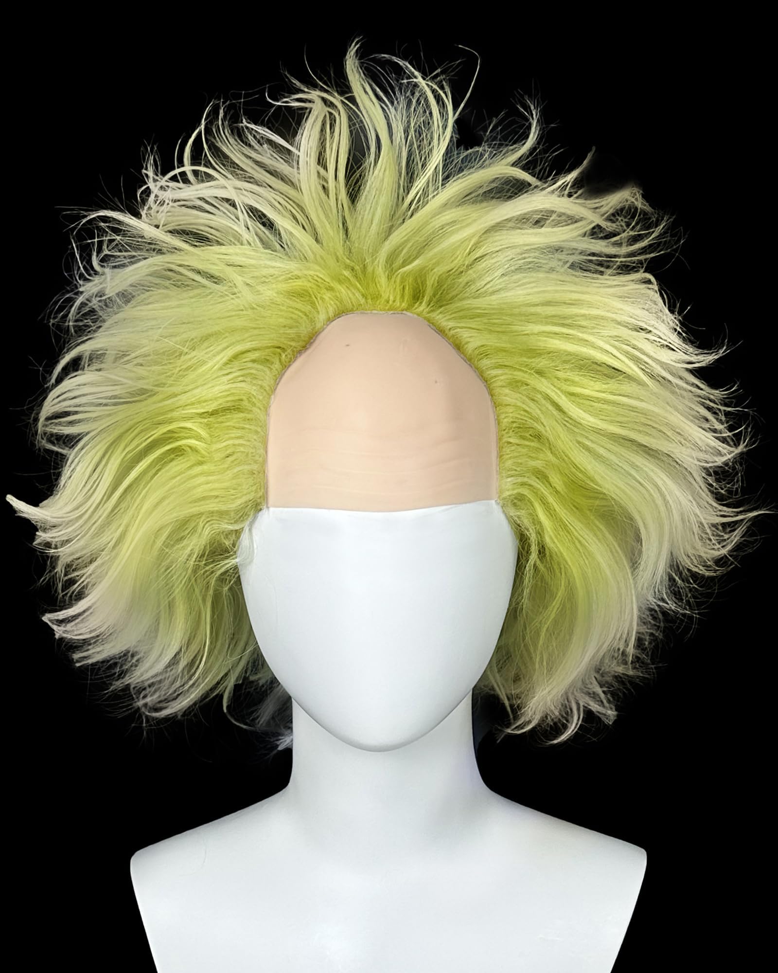 Amazon.com : Borbilyn Green Wig with Bald Cap Clown Short Curly Afro ...