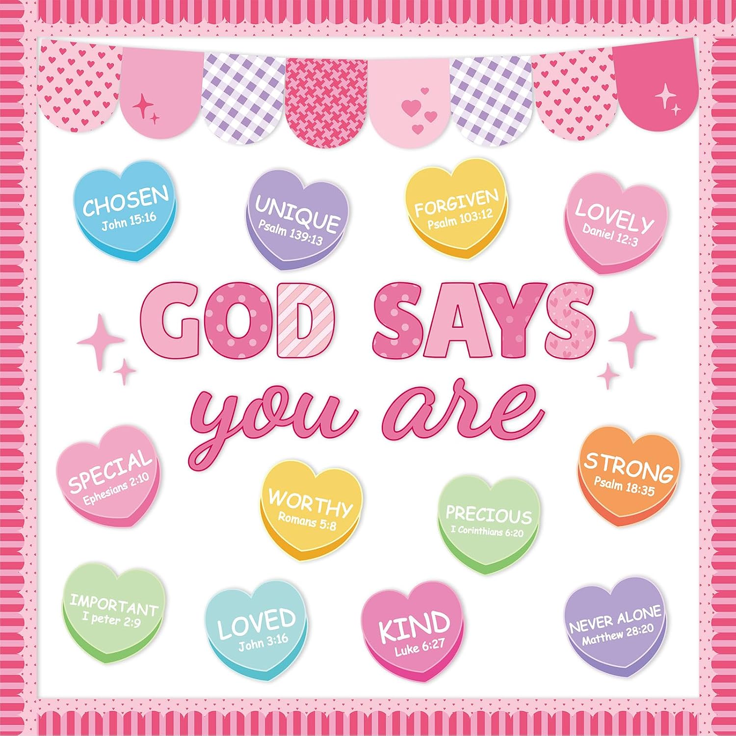 Amazon.com : Valentine's Day Christian Bulletin Board Decoration Set ...
