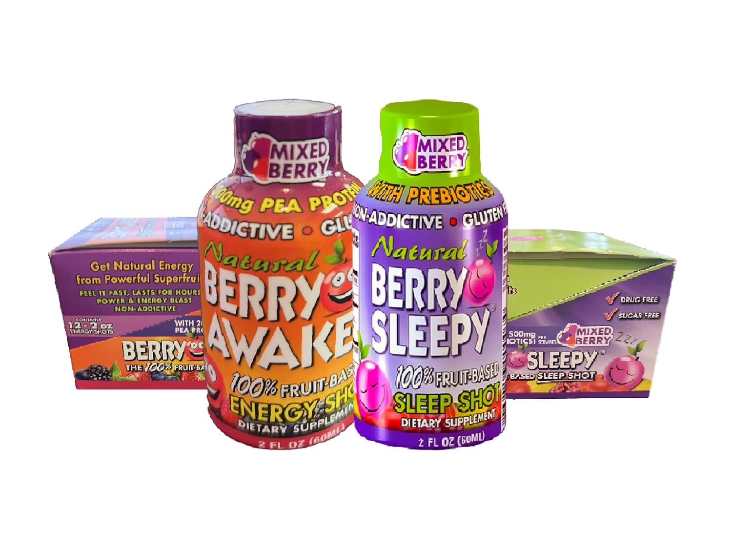 Amazon.com : Natural Berry Awake and Berry Sleepy, Sleep Shot & Energy ...