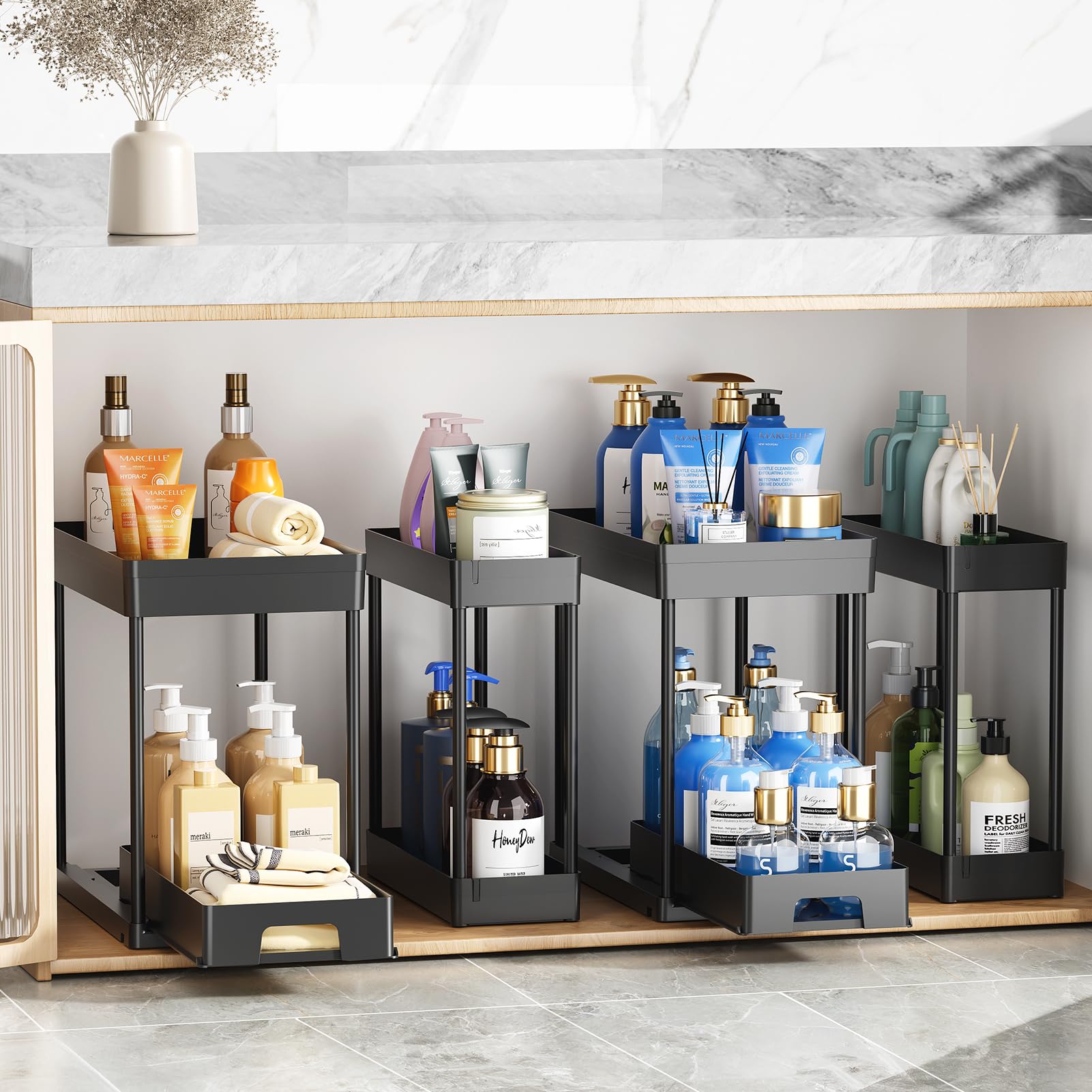 Snapklik.com : Delamu 4 Pack Under Sink Organizers And Storage