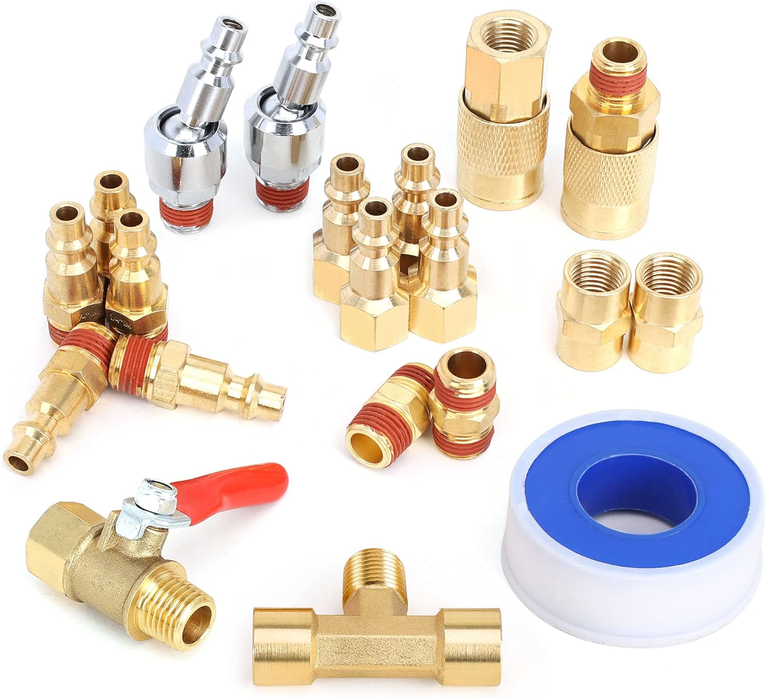 FYPower 20 Pieces Air Coupler and Plug Kit, 1/4 inch NPT Air Fittings ...