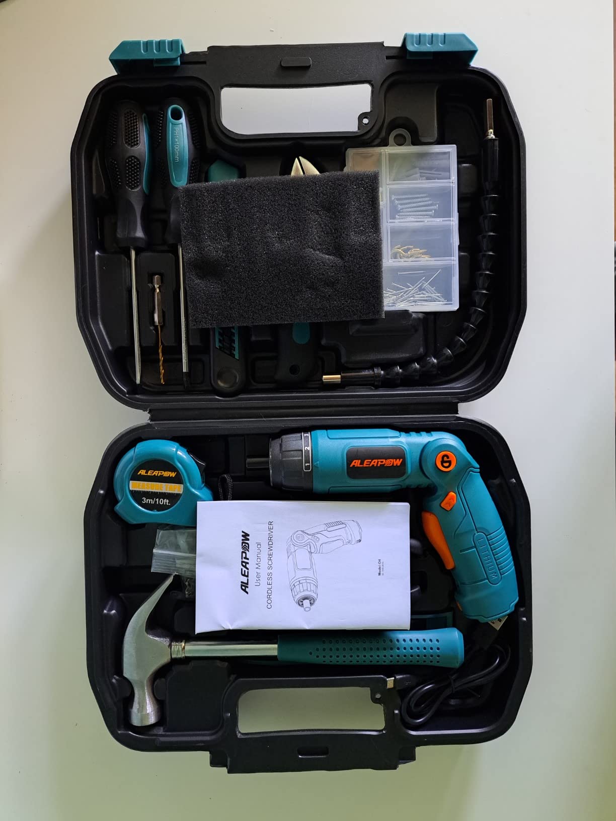 $10/mo - Finance ALEAPOW 124PCS 4V Cordless Screwdriver Tool Kit Set, 6 ...