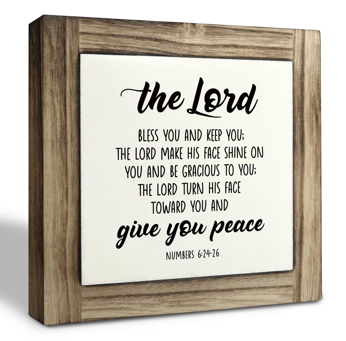 Amazon.com: Christian Sign, Box Wood Plaques Desk Décor, Numbers 6:24 ...