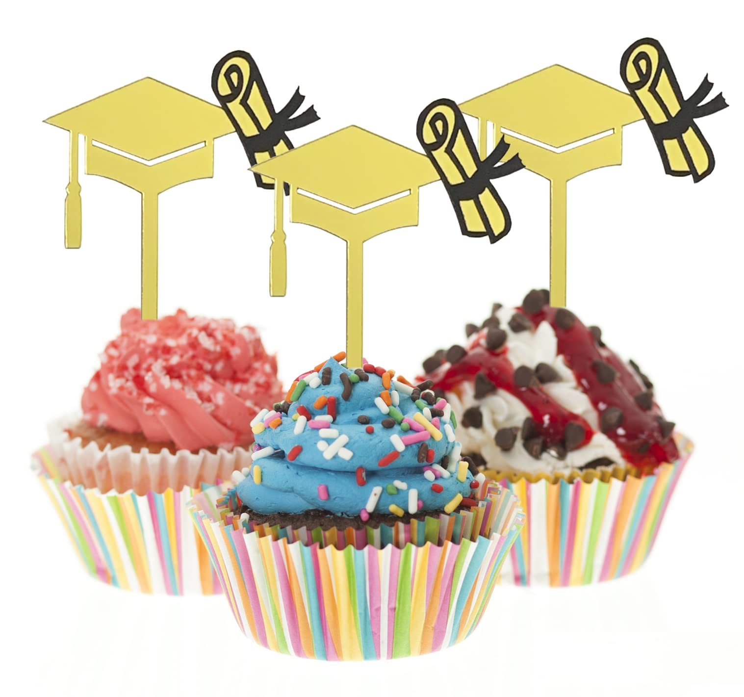 ANCTEY Graduation Cake Toppers Set, Acrylic 1 Big Happy Graduation Cake ...