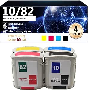 Amazon.com: JFTEOPUTN Ink Cartridges 82 Compatible for HP C4844A CH565A ...