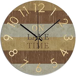 Amazon.com: Wall Clocks Battery Operated Lake Themed Wall Clocks Living ...