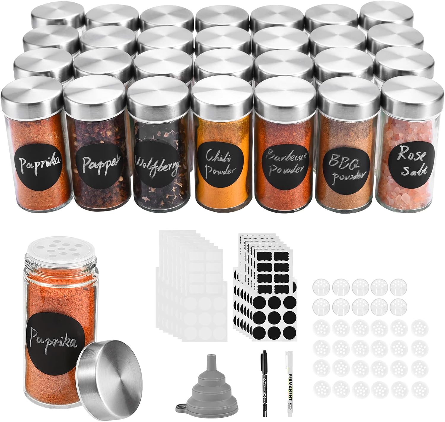 Amazon.com: Akoatail 30 Round Spice Jars, 4 oz Seasoning Containers ...