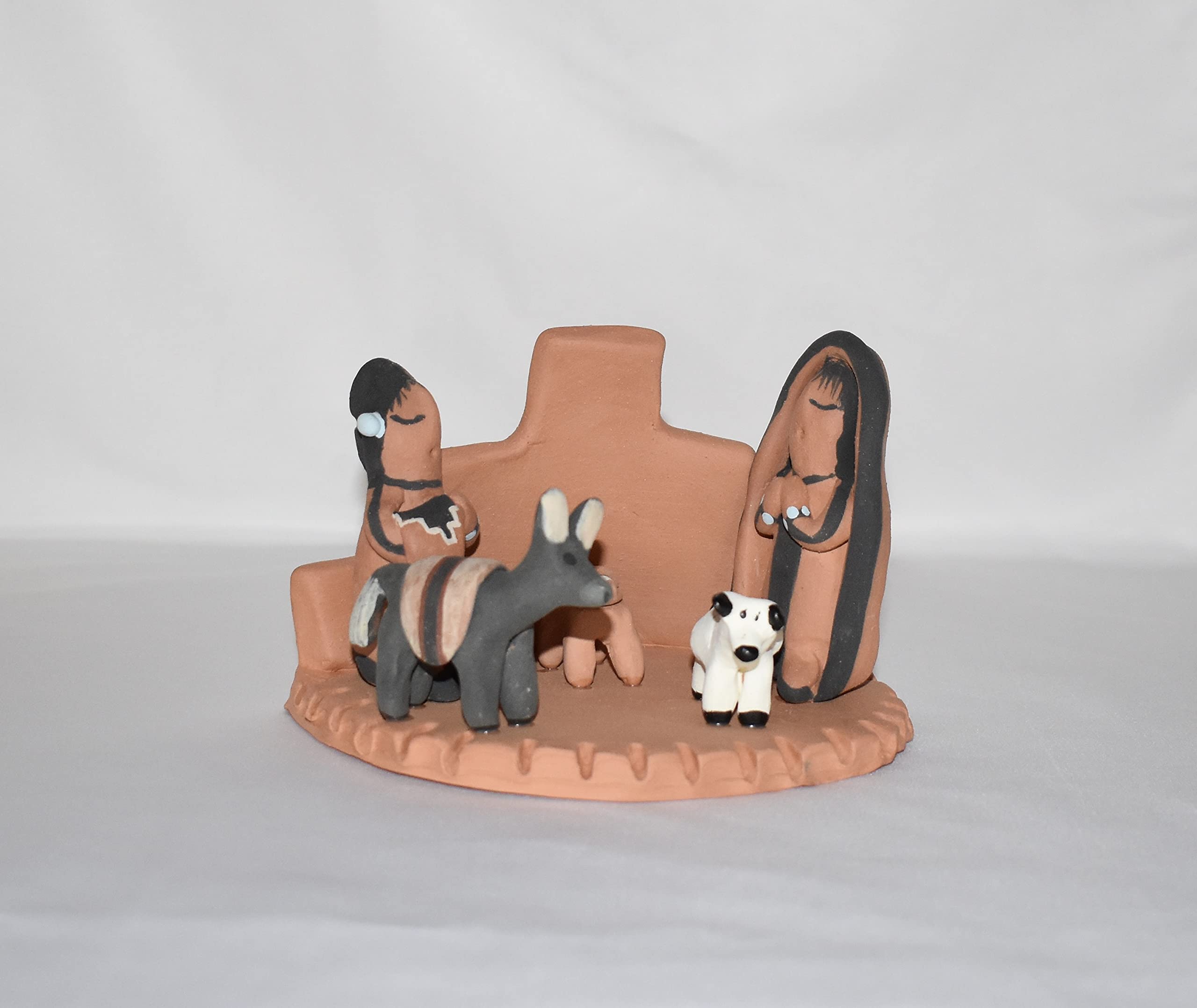 Traditional Handmade Native American Storyteller Nativity Kiva Scene ...