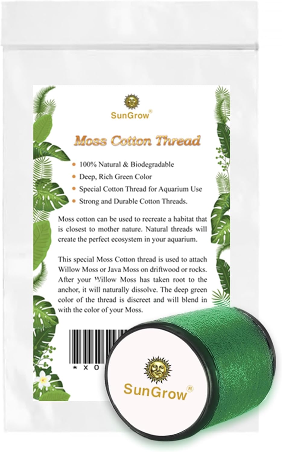 Amazon.com: SunGrow Java Moss Cotton Thread, 20 Meters, Green Color ...