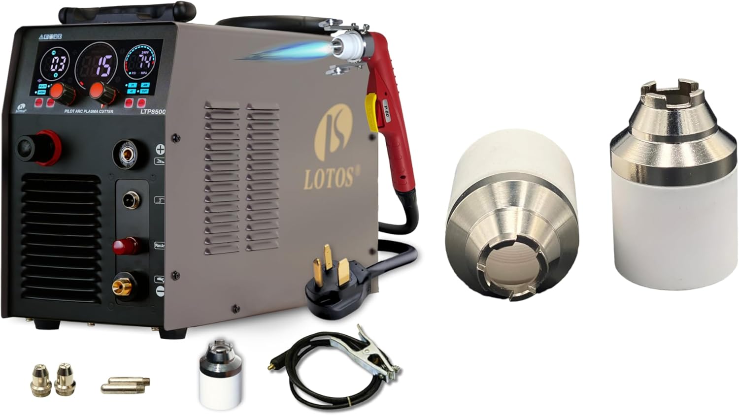 LOTOS LTP8500 85AMP Non-Touch Pilot Arc Plasma Cutter & Drag Cut Shield ...