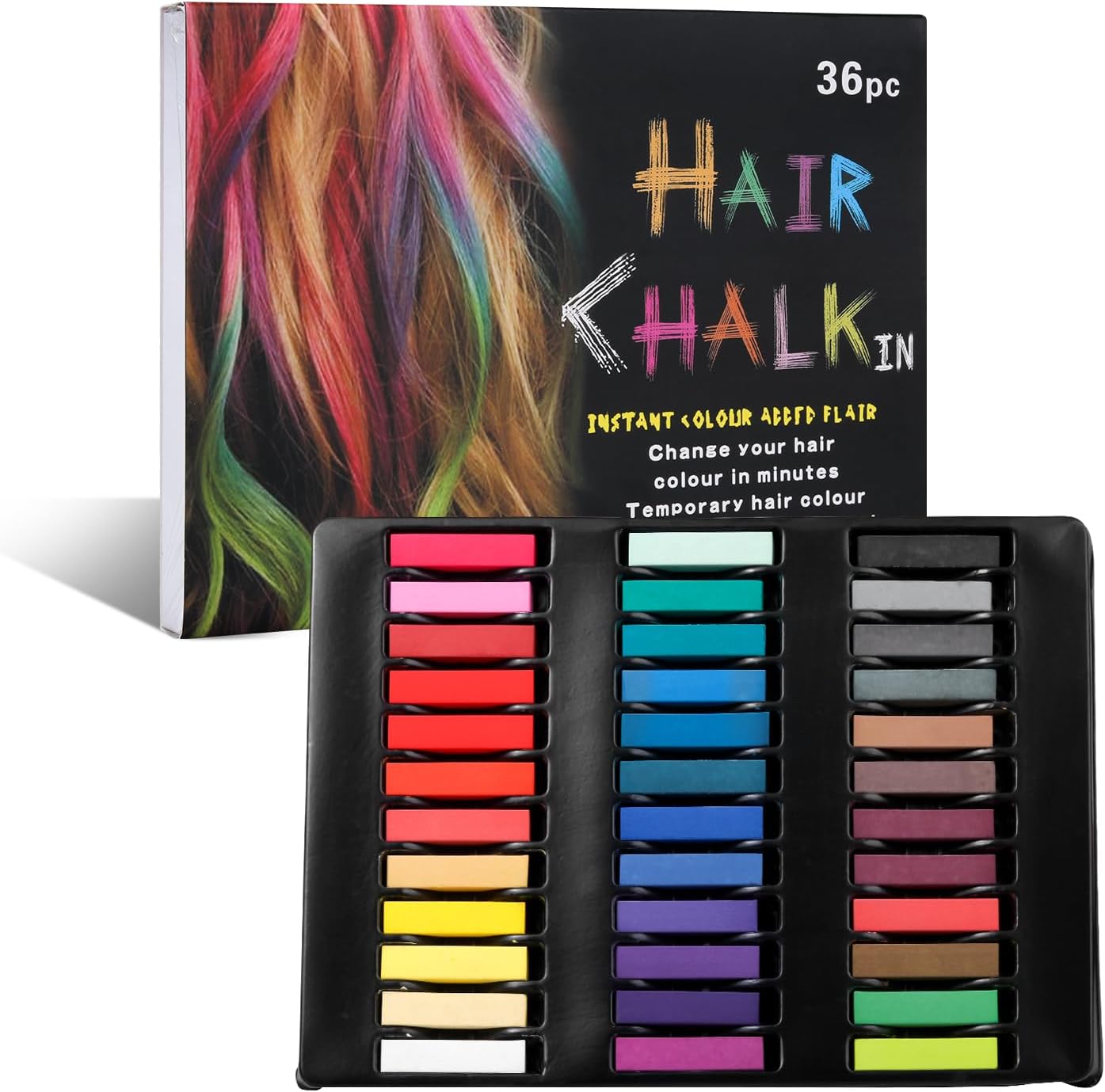 Amazon.com: Temporary Hair Chalk Comb Hair Color Dye for Girls Kids ...