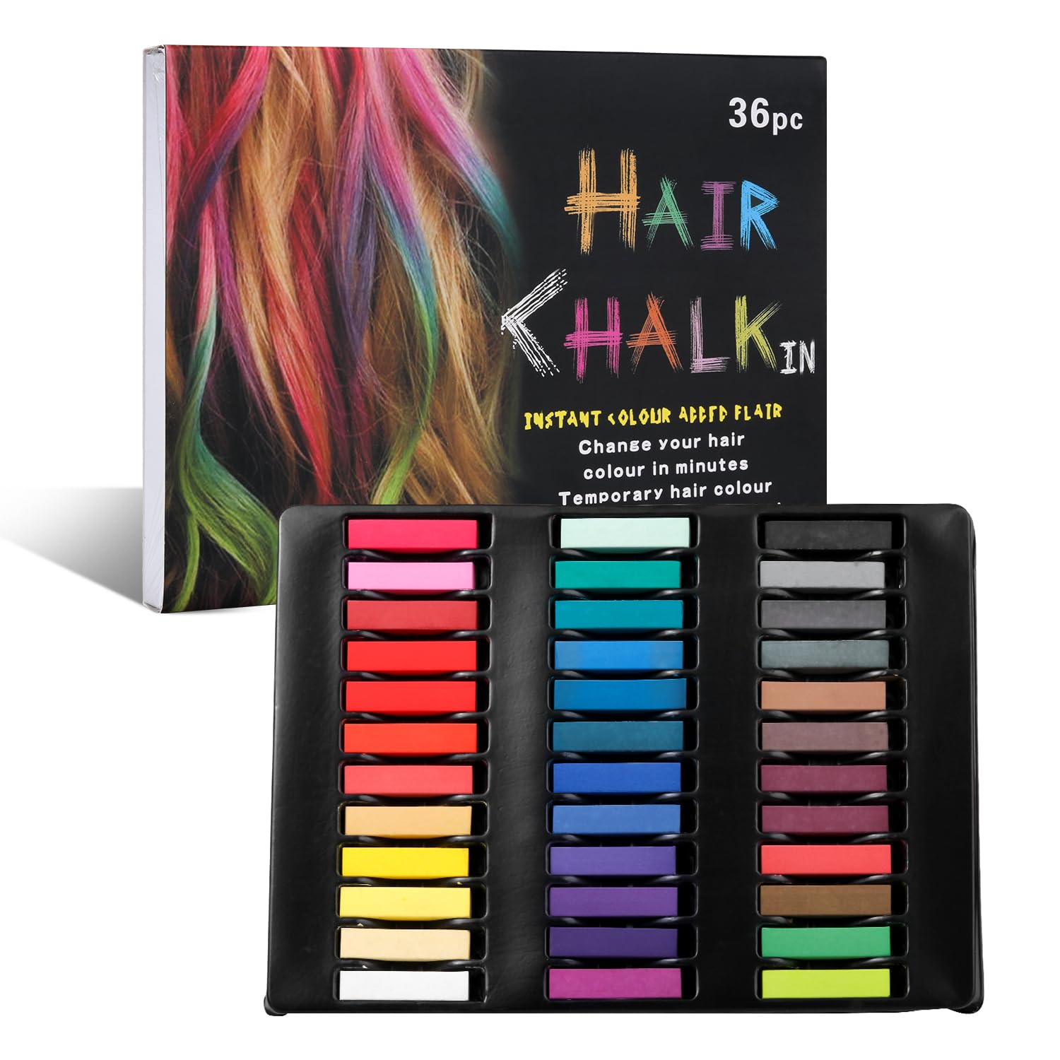 Amazon.com: Temporary Hair Chalk Comb Hair Color Dye for Girls Kids ...