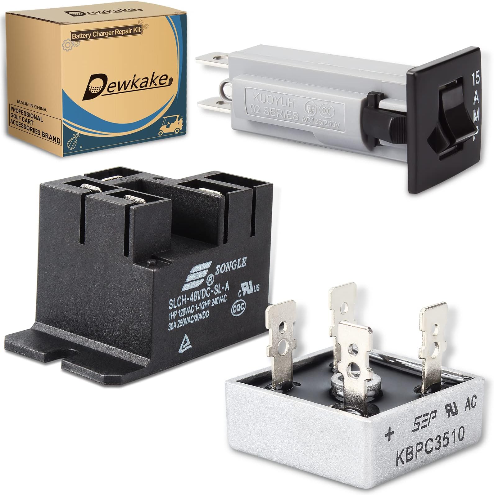 Amazon.com: Dewkake Club Car Battery Charger Repair Kit for 48V ...