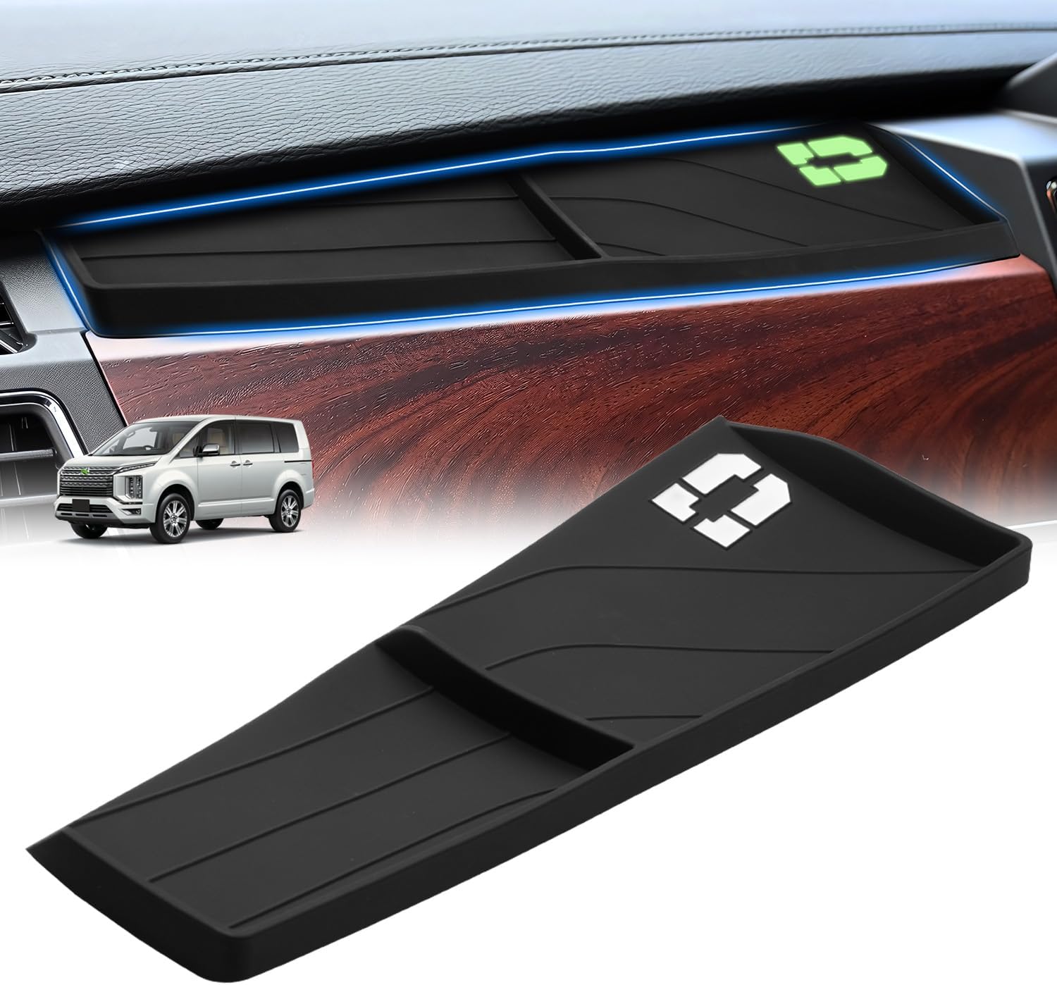 Amazon | Mozan 三菱 デリカ D5 後期 専用 助手席 オープントレイマット DELICA D:5 2019-現行 D5-R ...